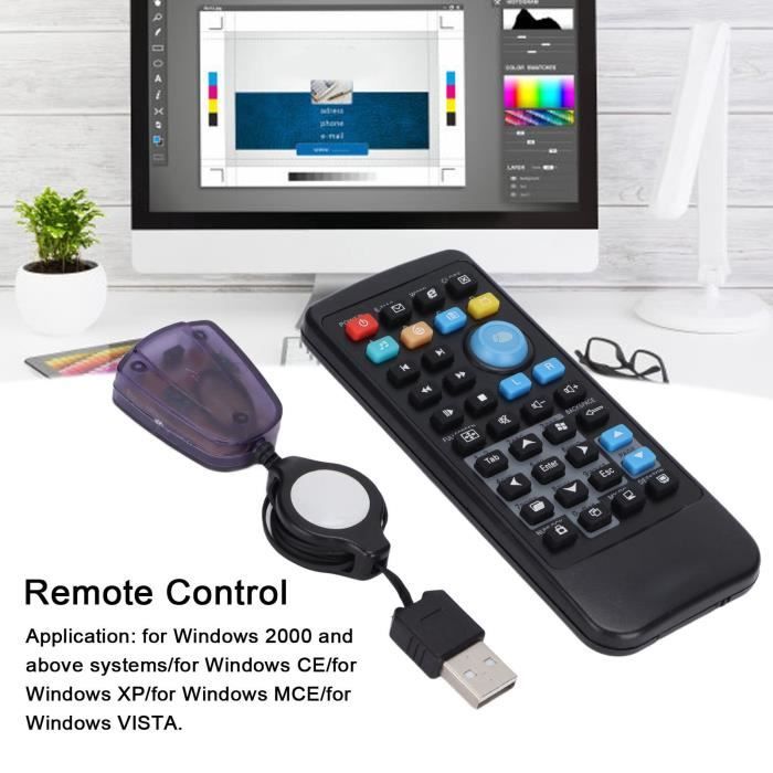 Télécommande PC - ZJCHAO - Télécommande USB - 34 touches - Plug and ...