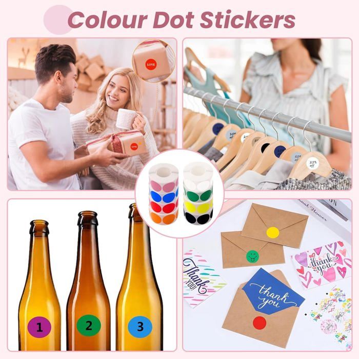 4000 Gommettes Rondes Multicolore,Points de Marquage,Autocollants Ronds ...