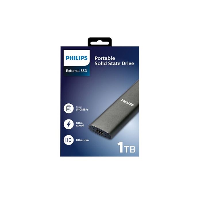 SSD Externe Portable - PHILIPS - 1 To - Ultra Fin - Vitesse de Lecture ...