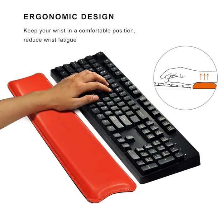 Pu Cuir Clavier Repose-Poignet Pad Coussin Souple Support De Poignet En ...