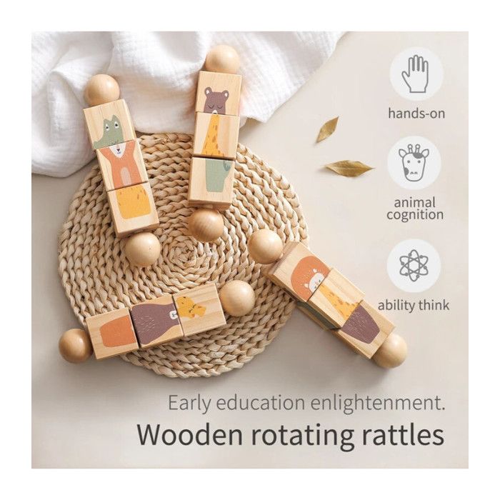 [Rotate Blocks] Jouets Montessori en bois pour bébé, 1 pièce, dessin ...