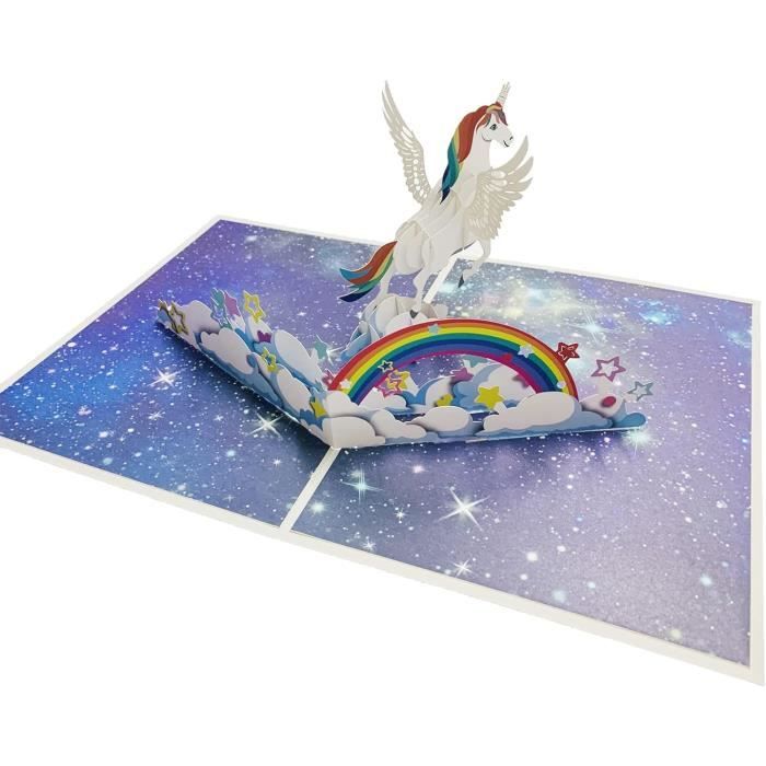 Cartes De Vœux 3D Pop Up Licorne Pour Merci Anniversaire De Mariage ...
