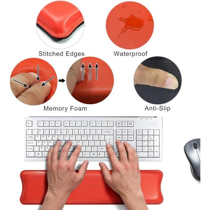Pu Cuir Clavier Repose-Poignet Pad Coussin Souple Support De Poignet En ...