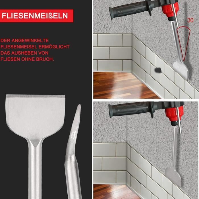 Burin À Carrelage Sds Plus 250 Mm X 40 Mm Coudé Pour Enlever Le Plâtre ...