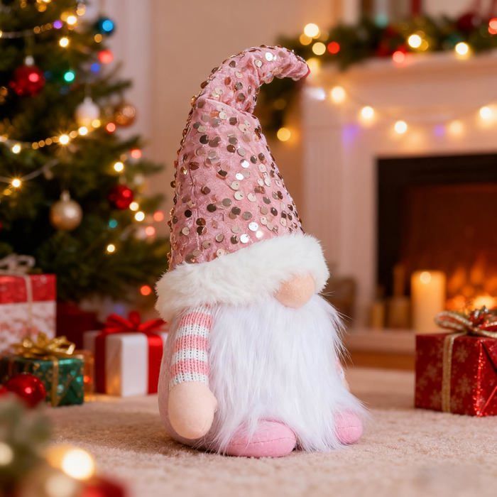 Nains de Noël lumineux avec bonnet de Père Noël et chapeau scintillant ...