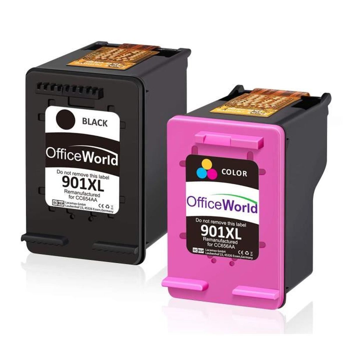 Compatible HP 901 XL 901XL Cartouche d'encre noire / trois couleurs ...