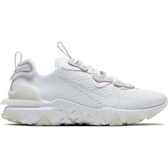 Baskets Homme NIKE React Vision Blanc - Cuir - Lacets - Plat Blanc - Cdiscount Chaussures