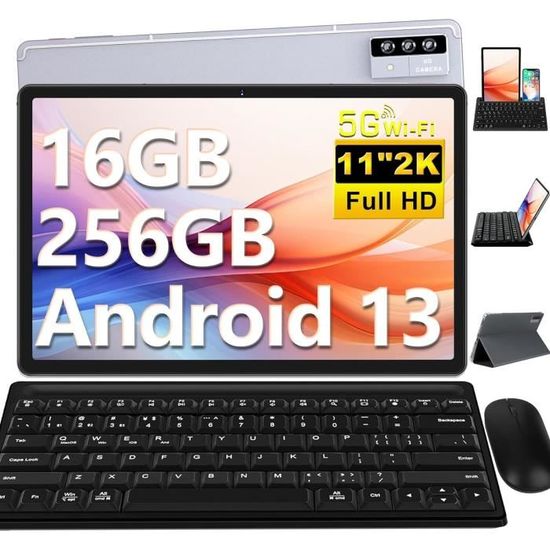 Tablette 11 Pouces Tablette Tactile Android 13,16Go Ram+256Go Rom-Tf 1To,8 Cores,2.0 Ghz,8600Mah ...