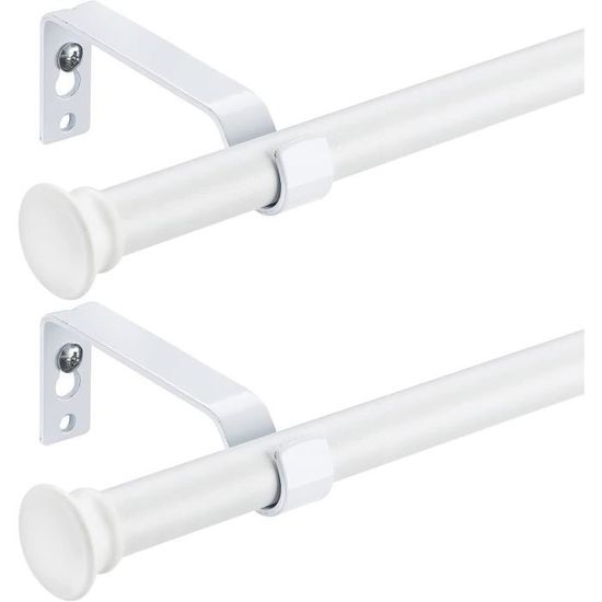 Tringle À Rideaux, 71-127 Cm Tringle À Rideau Extensible Avec Couvercle Et Supports Ensemble De ...