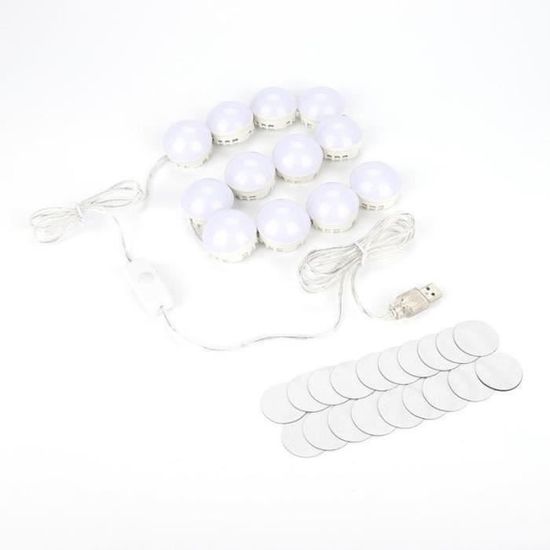 ESTINK Kit de lampe LED Ampoules LED Miroir Lumière Vanité Miroir Kit ...