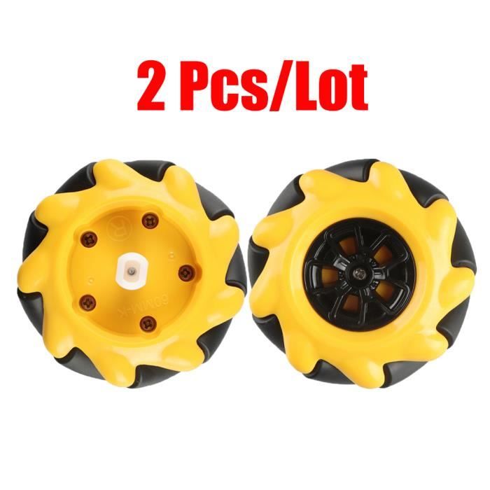 2 roues-Paire de Roues de 60mm pour Robot Mecanum, Omni TT, Ardu37 ...