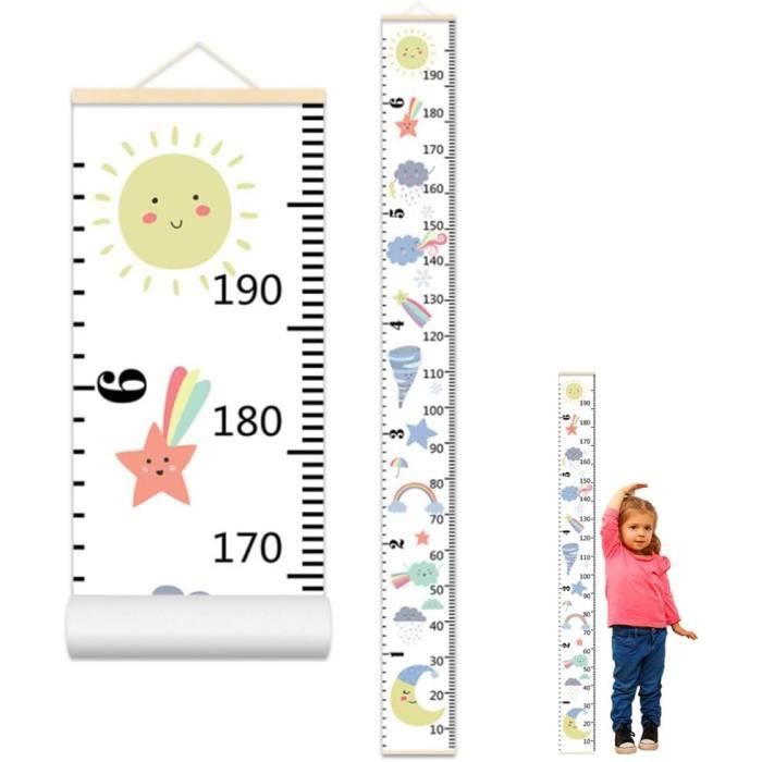 Toise Murale Enfant, 200 X 20Cm Bébé Toise Murale À Suspendre Règle ...