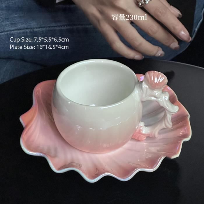 230 ml tasse et plat - Ensemble de tasses et d'assiettes à café en ...