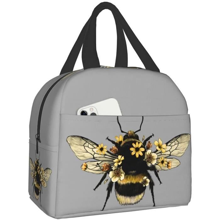 Sac à lunch isotherme Fluffy Bumblebee Gris - Adulte - Rectangulaire ...