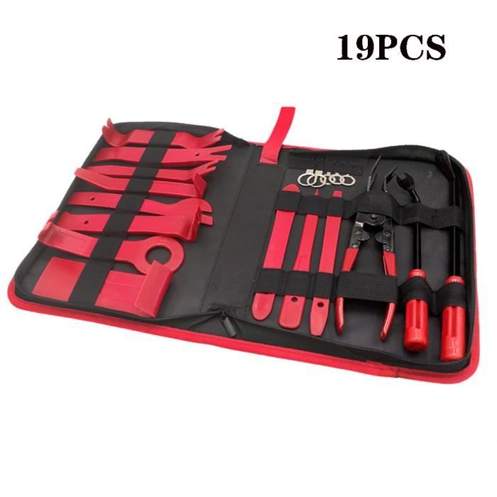 19pcs-rouge-sac - Kit d'outils de démontage de voiture, Kit d'outils à ...