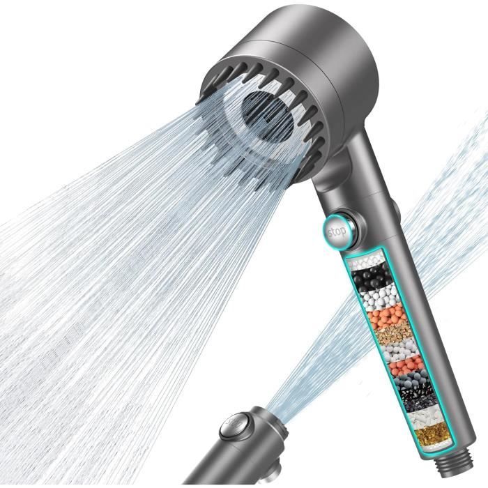 Pommeau De Douche Anti Calcaire Avec 15 Étapes Filtre Et Avec Tuyau 1