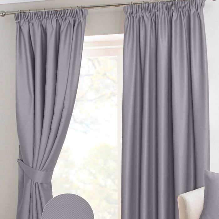 Rideaux Galon fronceur Occultant - Gris – Motif chevron 165 x 182 cm ...