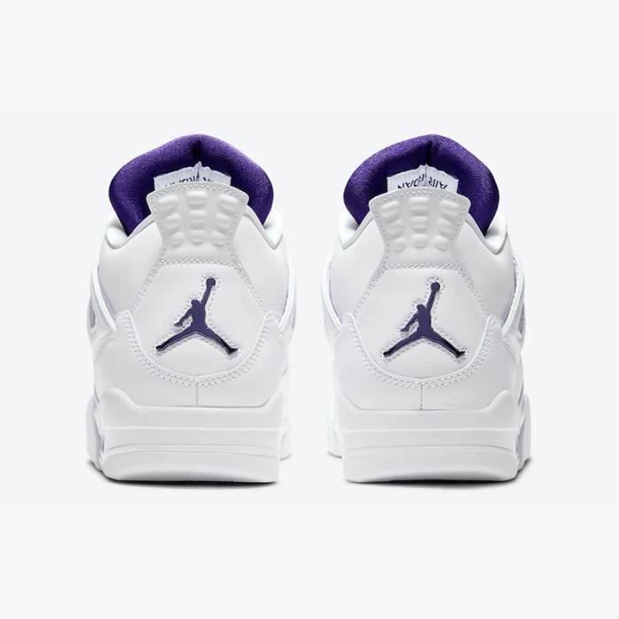 S Jor.dans 4 Retro Metallic Blanc Violet pour et blanc violet Blanc ...