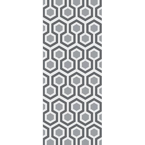 Sticker porte Nid d'abeille Gris 204x83cm | Papier peint adhésif déco ...