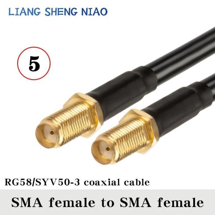 Câble coaxial - RNCYN - SMA mâle vers SMA mâle - 8m - Neuf - Noir - Cdiscount Bricolage