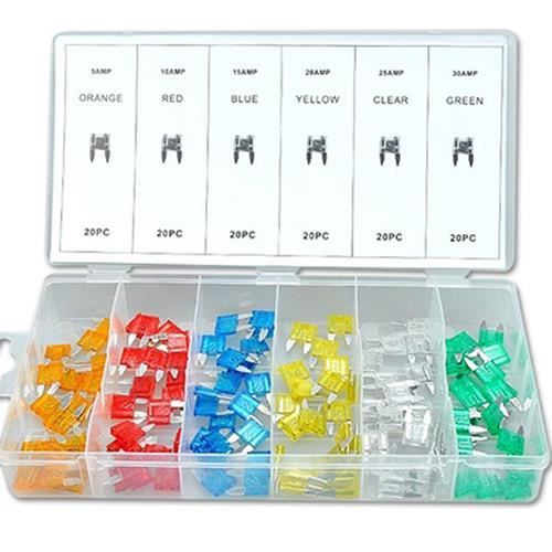 Mini 120 Pcs Lame Assortiment Fusible Auto Camion Moto Sécurité Fusibles Kit - Cdiscount Auto