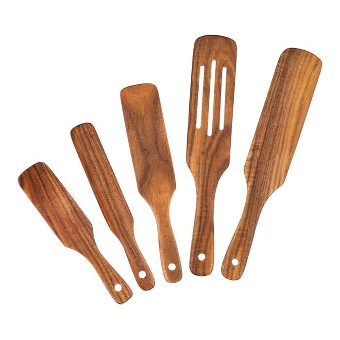 Ensemble de Spatule en Bois, Ensemble D'Ustensiles de Cuisine, Ensemble ...