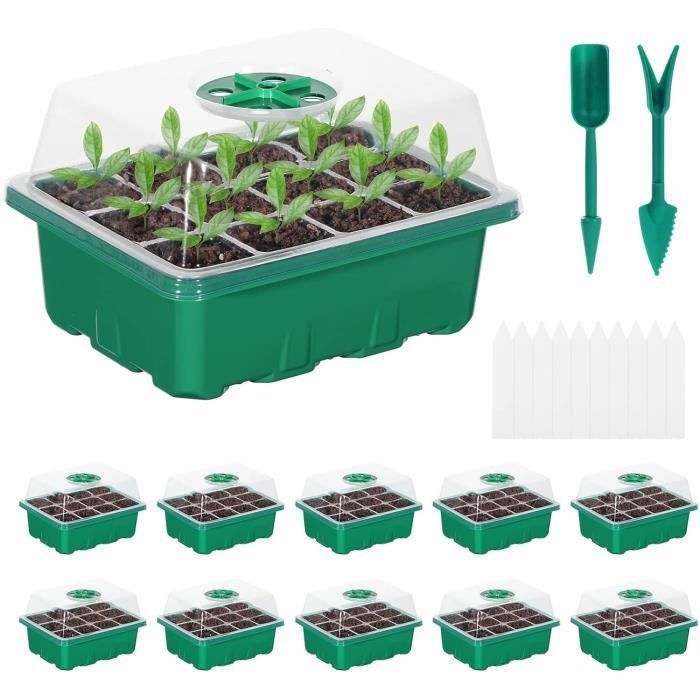 Fippy Kit Mini Serre pour Semis, 10 Pièces Plateau de Semis Germination ...