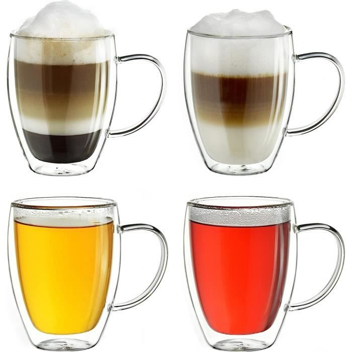 Verre Thermique À Double Paroi Avec Poignée 400 Ml, Grand Verre À ...