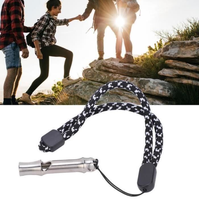 Sifflet d'Urgence avec Porte-clés Sifflet en Acier Inoxydable Décibel ...