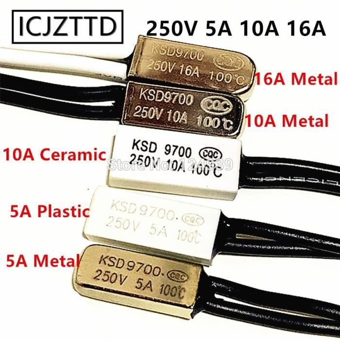 105 Degree-5A-Plastic-NO -Thermostat KSD9700,5a,10a,16a,250V,interrupteur de contrôle thermique ...