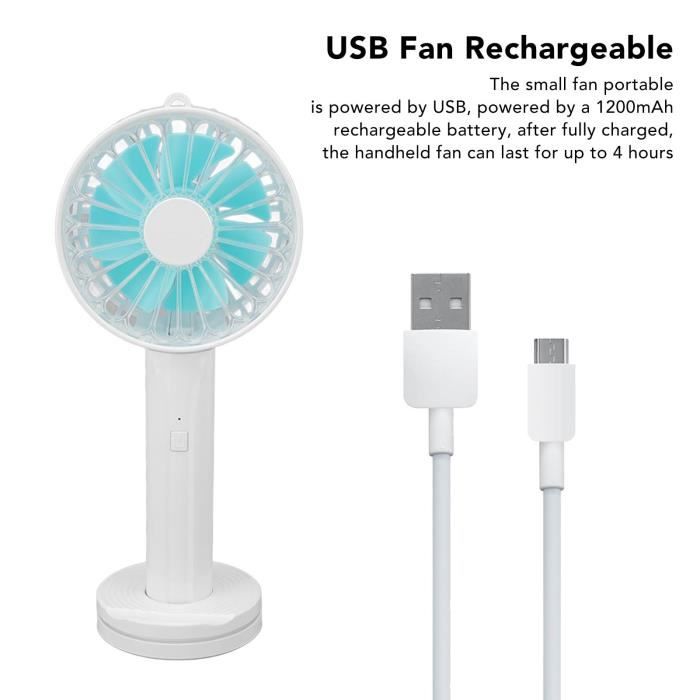 Ventilateur Rechargeable Portable Mini Handheld Fan 3 Speeds Adjustable ...
