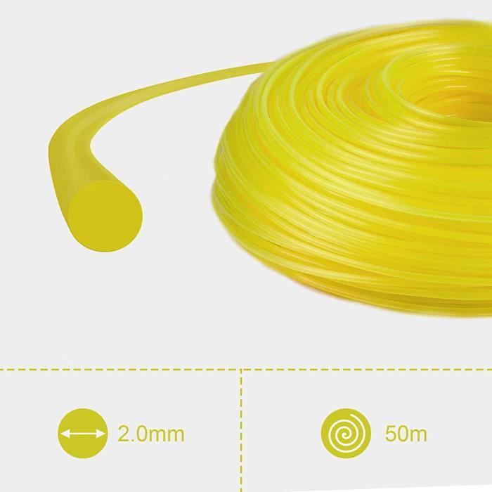 Fil Coupe Bordure, 2,0mm Fil Nylon Rond pour Coupe, Fil de Coupe de ...