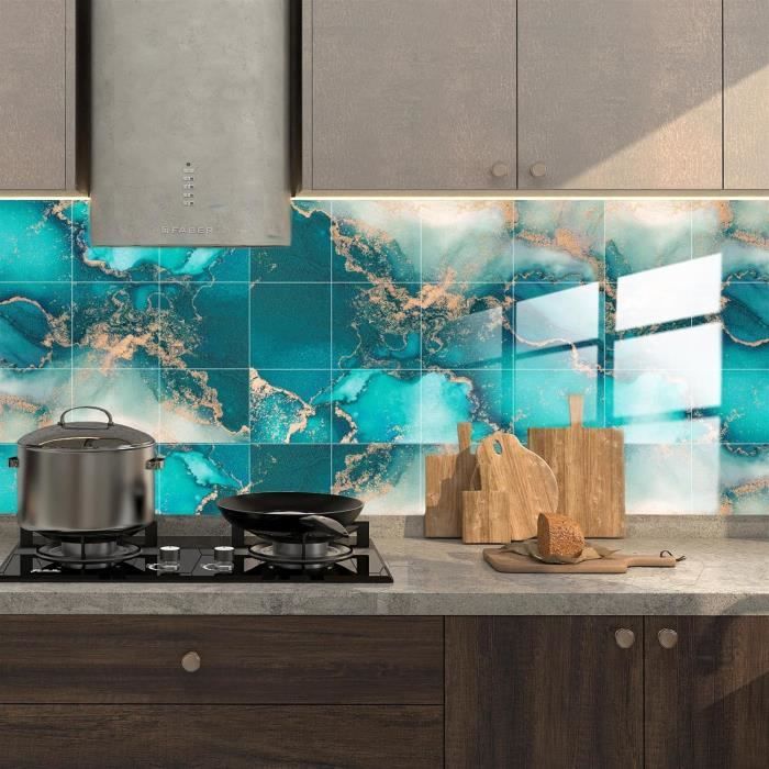 Stickers Carrelage Credence Adhesive Adhesif Carrelage Cuisine 15X15 Cm ...