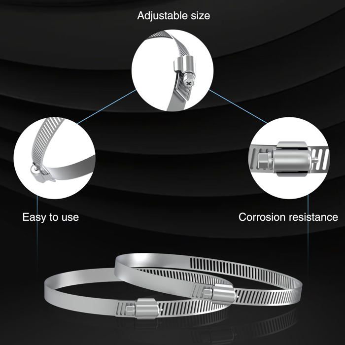 Brogachy Ø125mm Tuyau ventilation en PVC,Tuyau d'Evacuation Flexible,avec 2 Colliers de Serrage ...