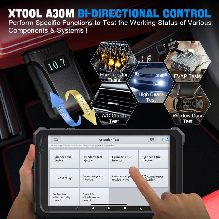 OBD2 Engine Analyzer, Wireless BT, CAN FD Protocol, Full System ...