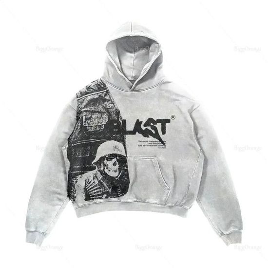 Sweat à capuche rétro Y2K pour hommes,Streetwear gothique,décontracté ...