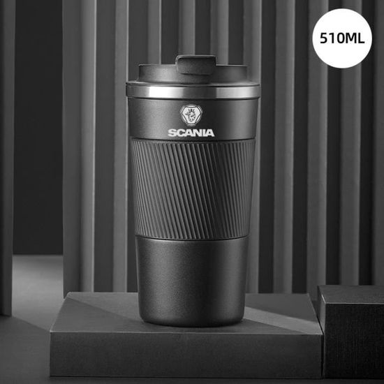 Noir - Tasse à café de voyage en acier inoxydable pour Scania, Thermos de voiture, 510ml, K250 ...