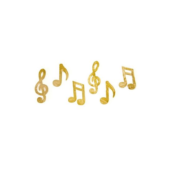 Décoration confettis note de musique en bois doré or (x24) REF/DEC467 ...