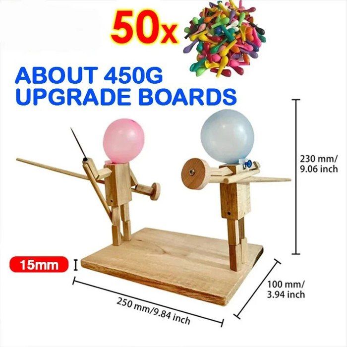 Balloon Battle Game for Adults,Bamboo Man,Bots en bois,Battle Game,Two ...