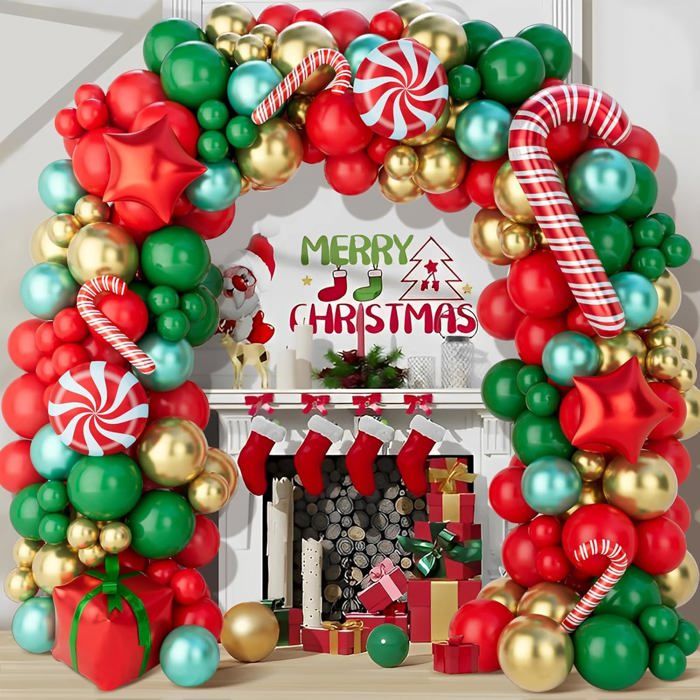 Decoration Noel Arche Ballon,150Pcs Ballons Noel,Guirlande Noel Avec ...