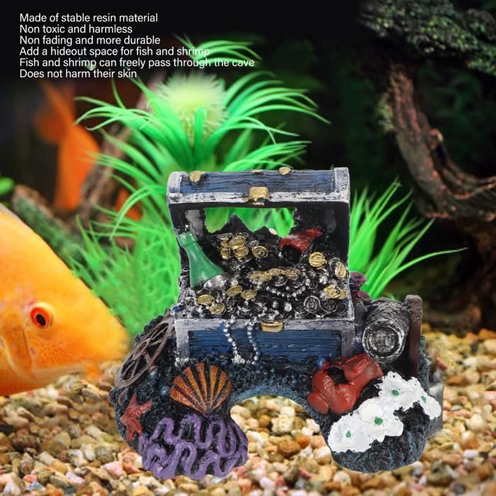 LAI Artificiel Résine Aquariums Décoration d'un coffre à trésor ...