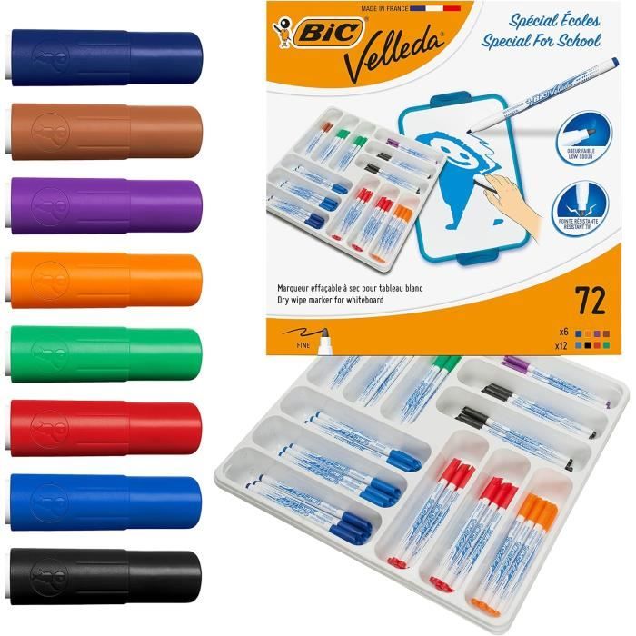 Velleda 1721 Feutres Pour Tableau Blanc Effaçables À Sec Pointe Conique ...