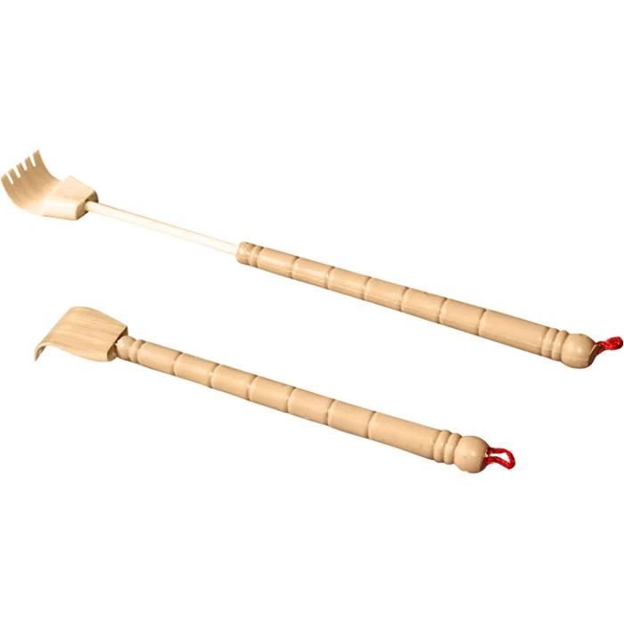 NXYX-Gratte-dos télescopique 32 cm en bois - Portable ...