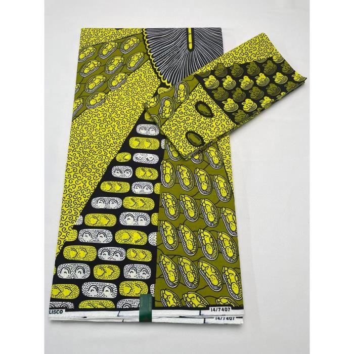 Tissu,Tissu africain de soirée en coton pour femmes, Wax hollandais, 6yards par pièce, tissu ...