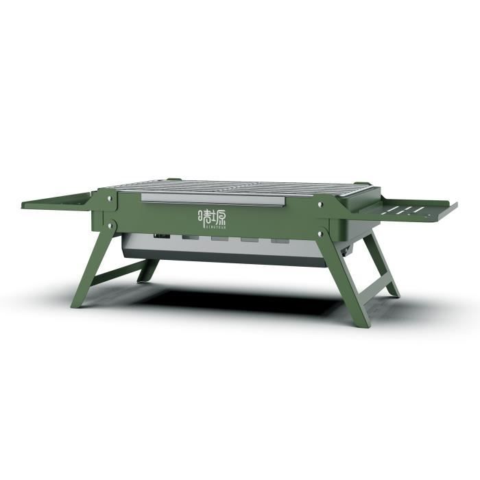 Vert Mini réchaud portable pliable avec poignées, gril de camping ...