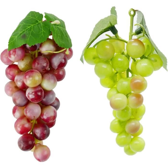 2 Bouquet De Grappe De Raisin En Plastique Pour La Décoration, Faux ...
