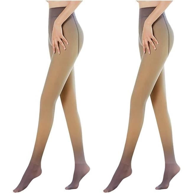 Générique Collant Polaire Femme Leggings épais et Chauds Noir Collant Doublé Polaire Pour Femme ...