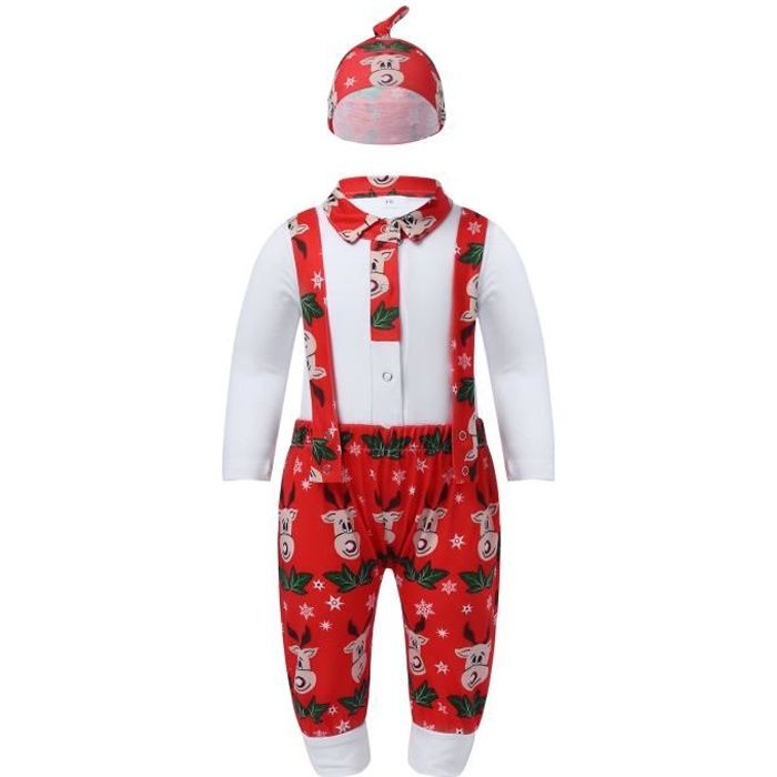 Dpois Bébé Garçon Fille Barboteuse Cerf De Noël Costume De Noël