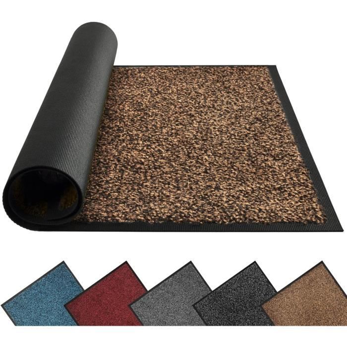 Tapis De Porte Extérieur 60X90 Cm Noir Brun Absorbant Imperméable Et ...
