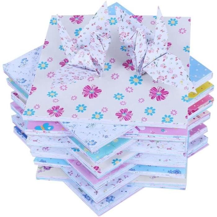 72 feuilles de papier origami artisanat pliant papier motif de fleurs ...